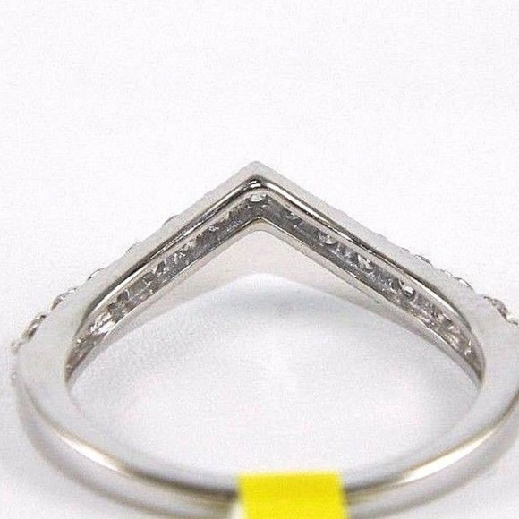 Jewelry | V Shape Curve Diamond Ring Band 14k Wg 55ct | Poshmark
